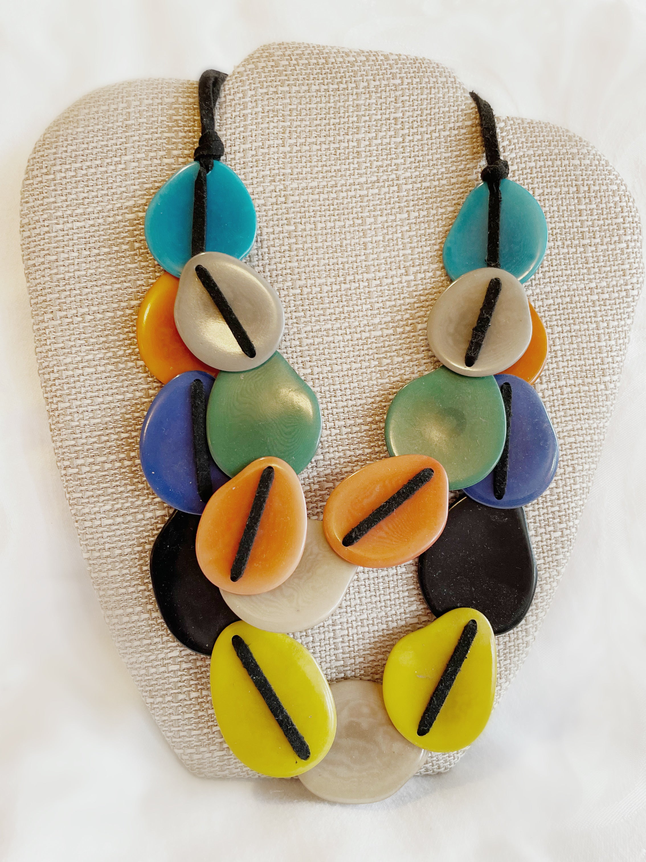 Tagua "Belle" Style Multicolor Necklace – Linden Rose Boutique
